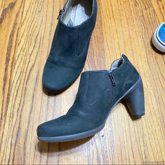 Ecco | Shoes | Ecco Leather Suede Booties Sculptured 45 | Poshmark